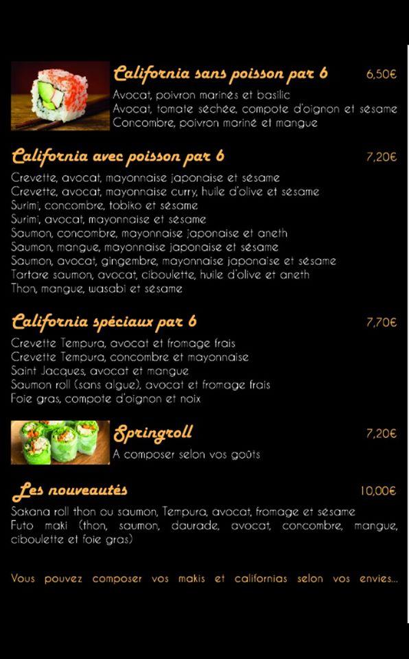 Menu at LS Sushi fast food, Lambesc