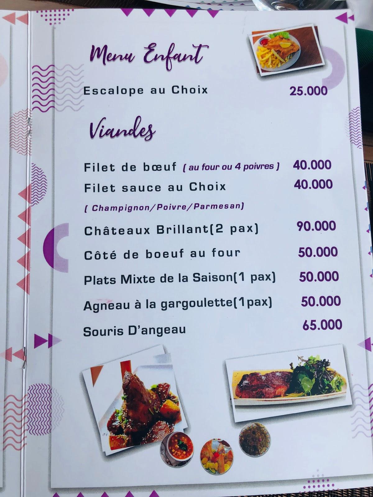 Menu au Dar selma (Bou Argoub) restaurant, Tunisie