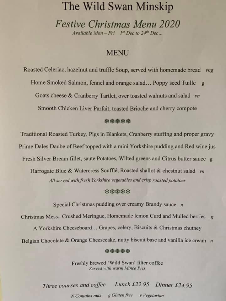 Menu at The Wild Swan pub & bar, Boroughbridge