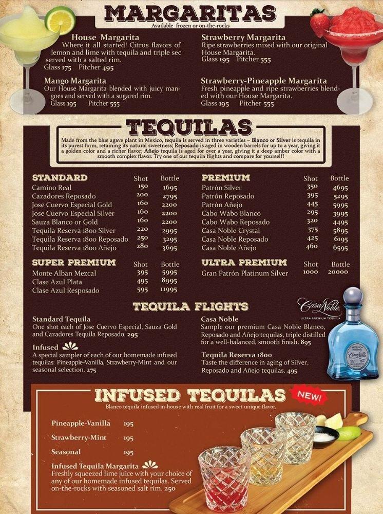 Menu at Agave Mexican Cantina restaurant, Taguig