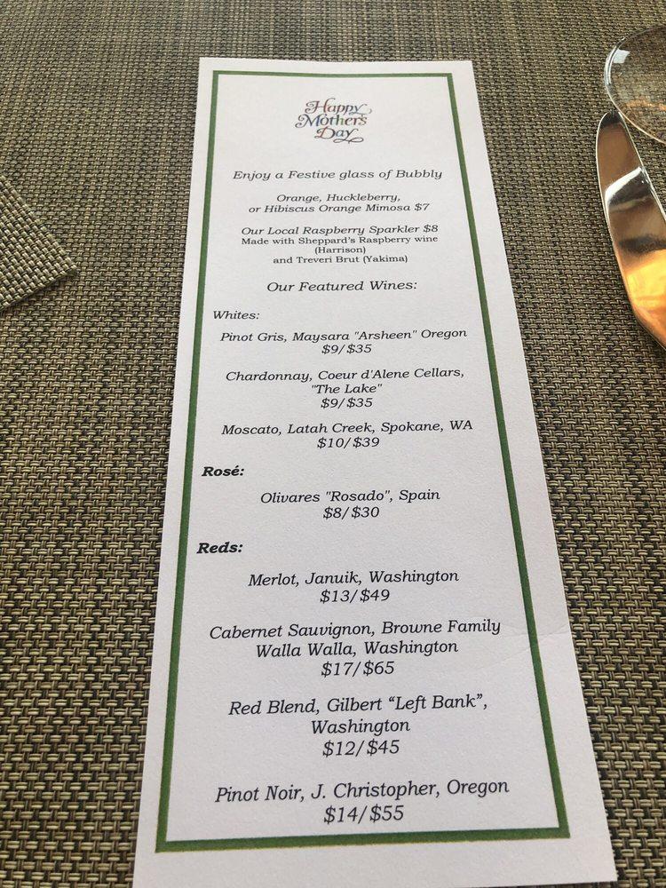 Menu at Beverly's restaurant, Coeur d'Alene, 115 S 2nd St