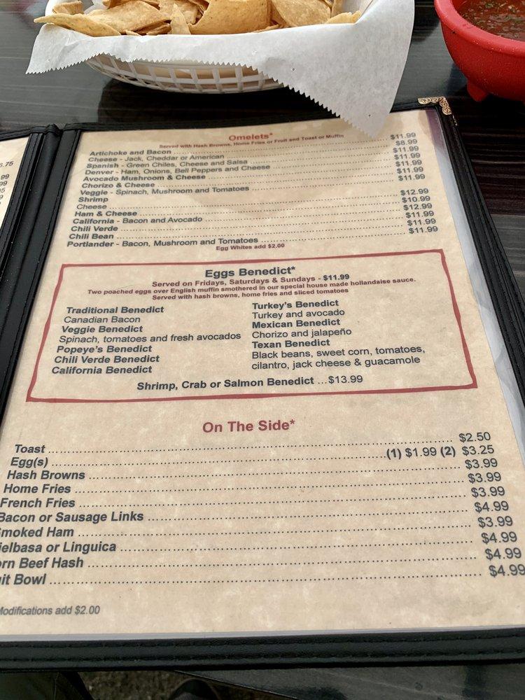 Menu at Mando's Restaurant, Pacific Grove