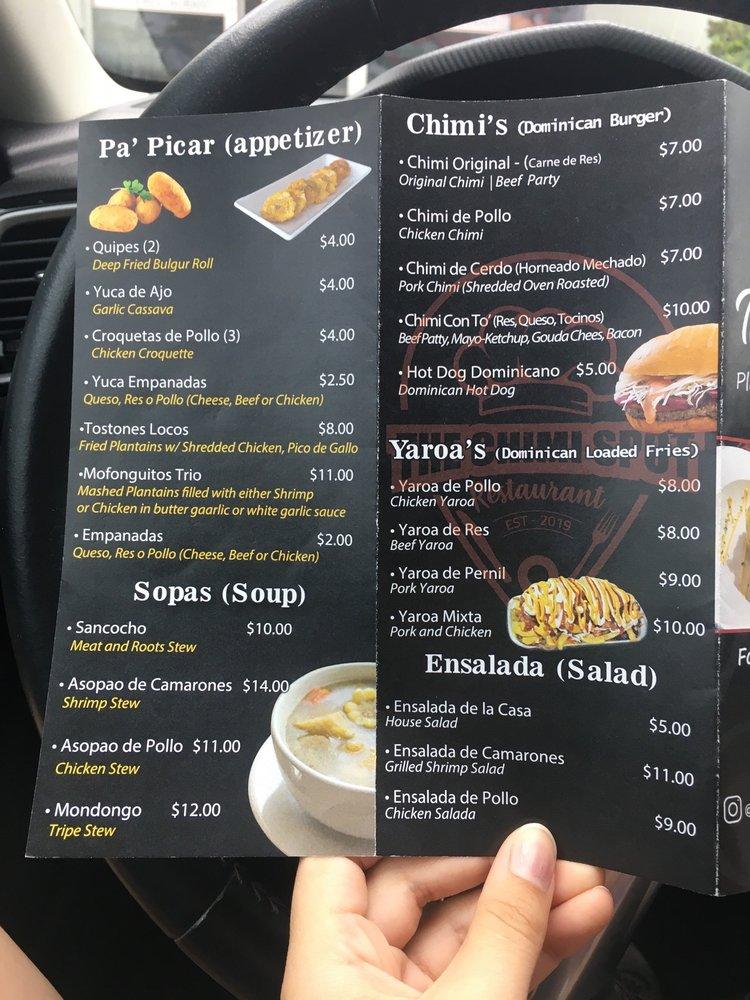 Menu at THE CHIMI SPOT restaurant, Orlando