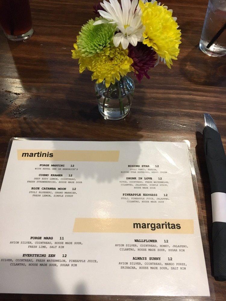 Menu at The Forge cafe, Put-in-Bay