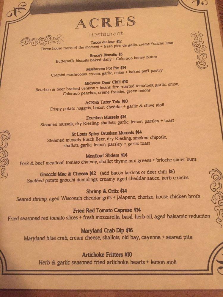 Menu at Acres pub & bar, Englewood