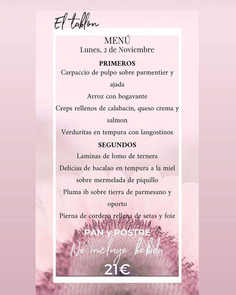 Menu at El Tablón Salamanca pizzeria, Carbajosa de la Sagrada