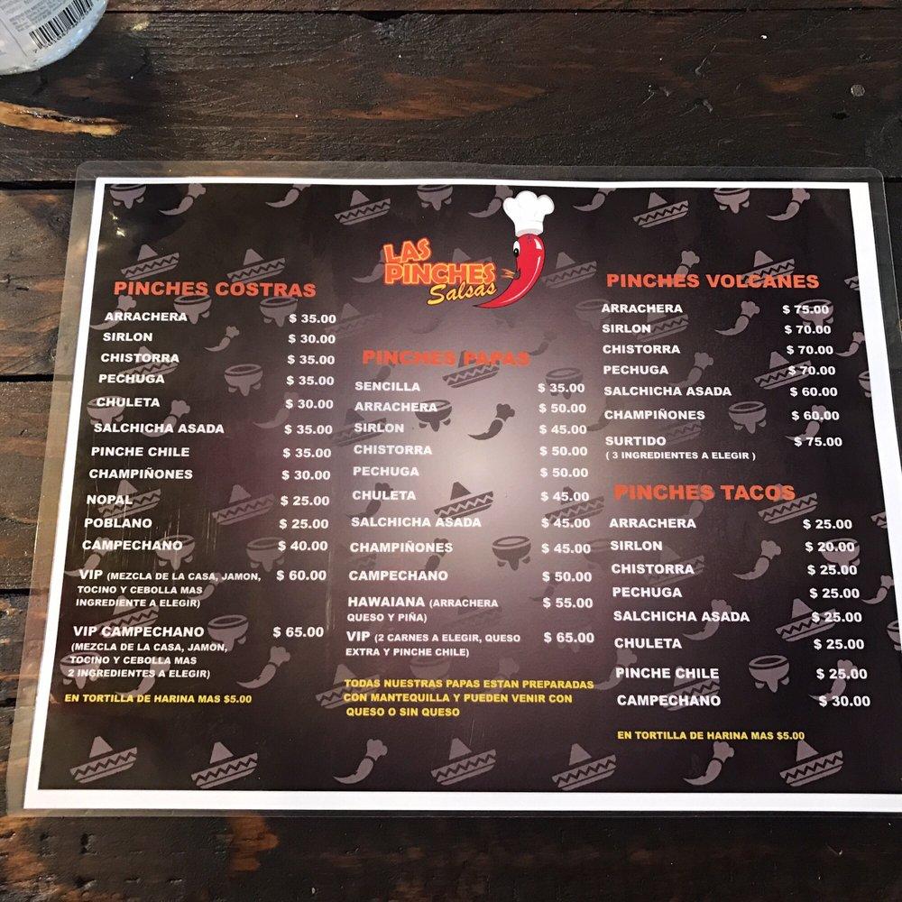 Menu at Las Pinches Salsas restaurant, Ciudad López Mateos, Av ...