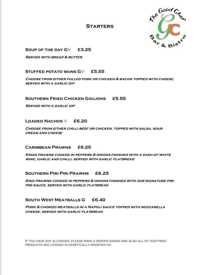Menu at GC Bar & Bistro, Hamilton, 1-2 Lower Auchingramont Rd