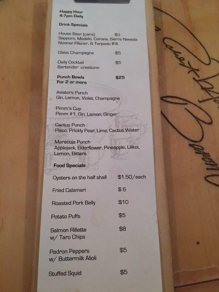 Menu at Bevy pub & bar, Honolulu