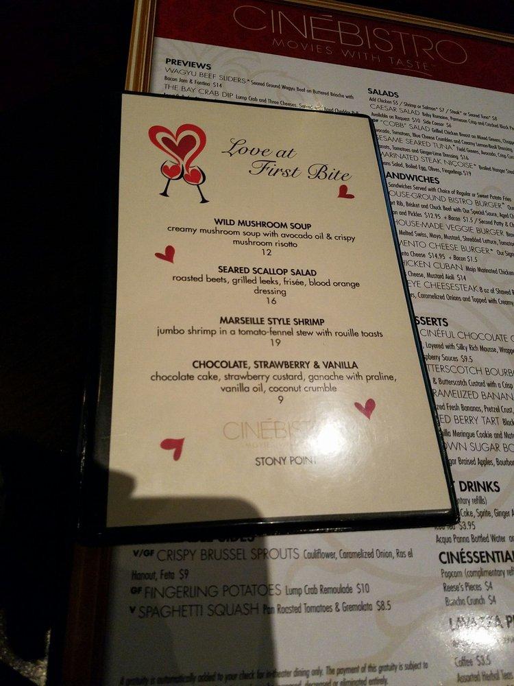 Menu at CMX CinéBistro Stony Point restaurant, Richmond