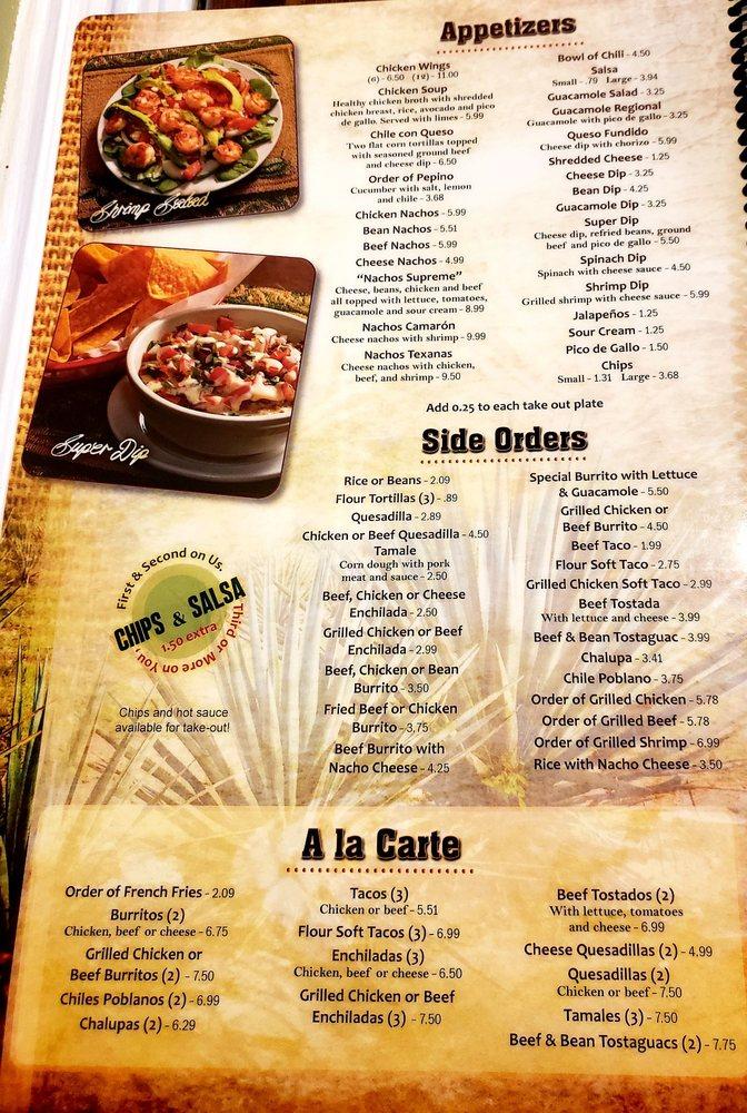 Menu at El Agavero Mexicano restaurant, Mount Airy