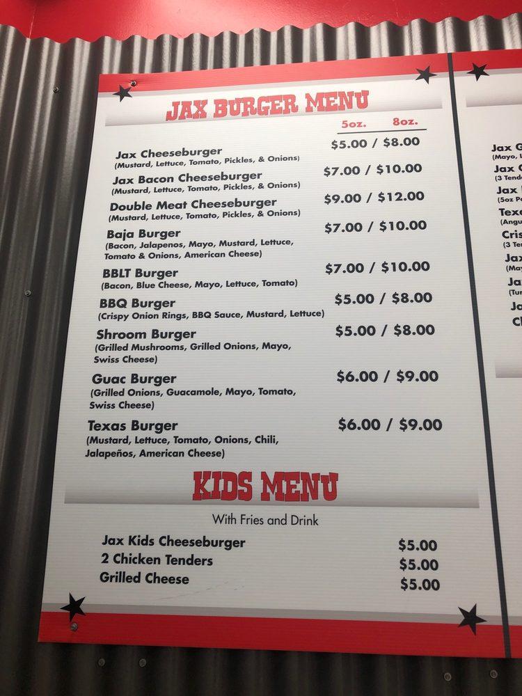 Menu at Jax restaurant, Pearland, E Broadway St Suite 128