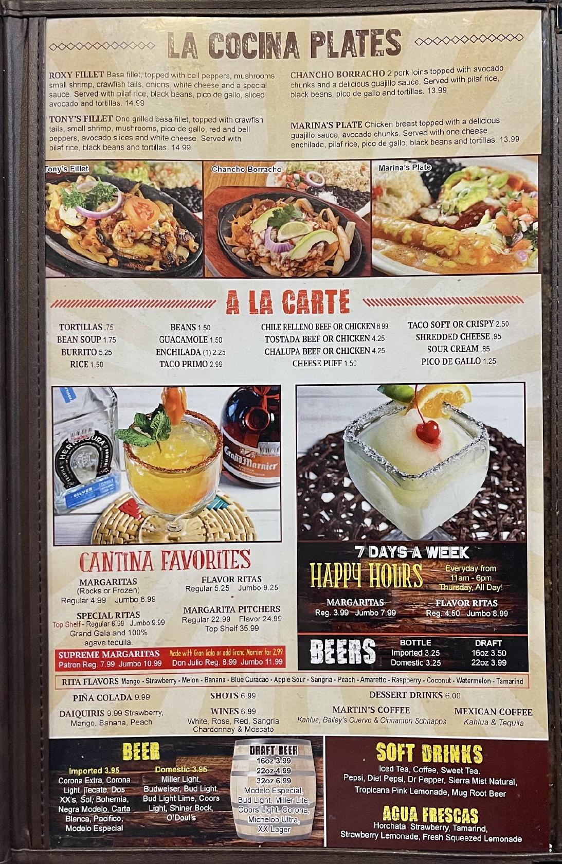 Menu at Patron Grill restaurant, Livingston