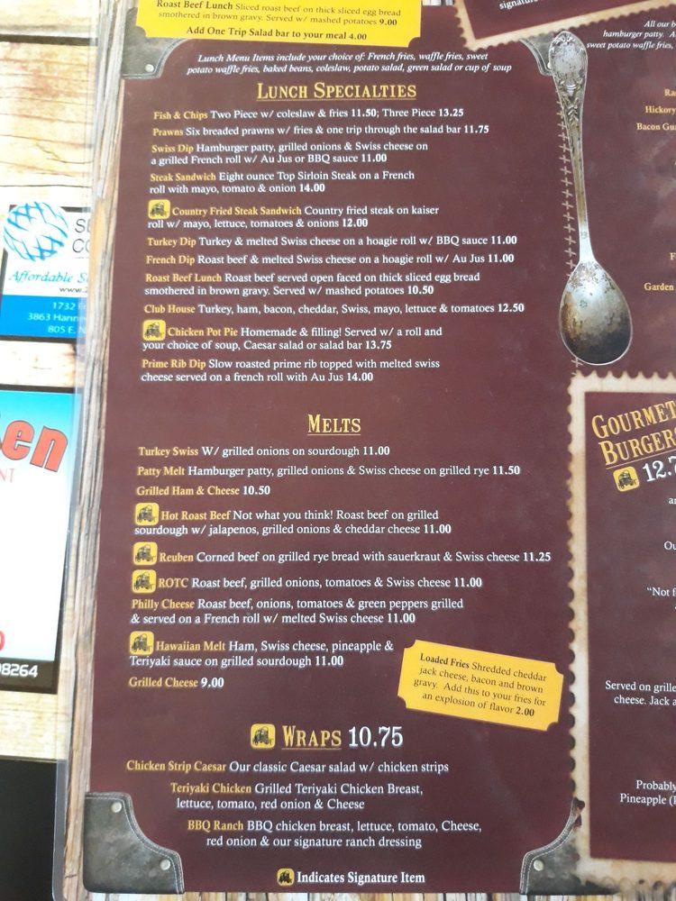 Menu at Rusty Wagon Old Tyme Food pub & bar, Lynden, Hannegan Rd