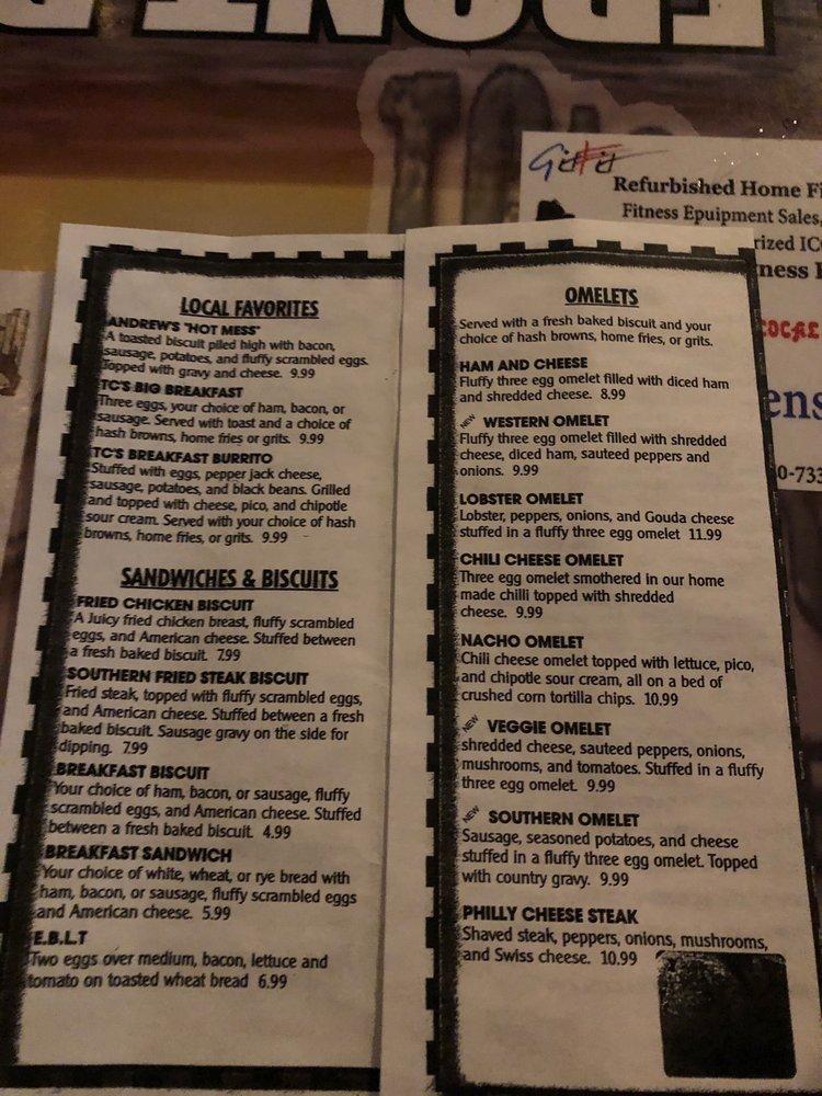 Menu at TC's Front Porch pub & bar, Navarre