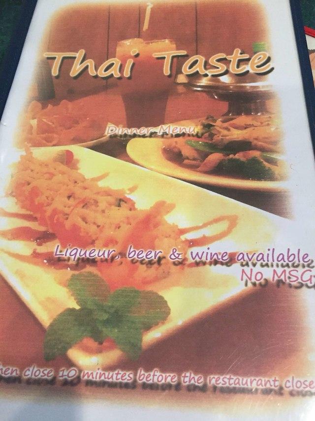 Menu at Thai Taste restaurant, Cincinnati, Crookshank Rd
