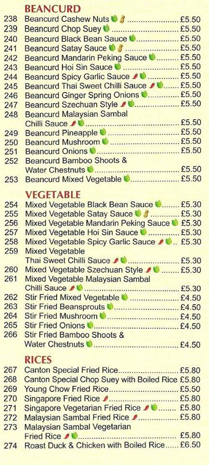 Menu at Canton Kitchen fast food, Lampeter