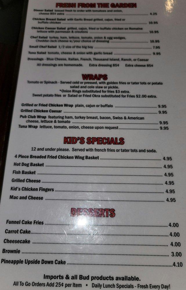 Menu at Uncle Fats 2 Tampa pub & bar, Tampa
