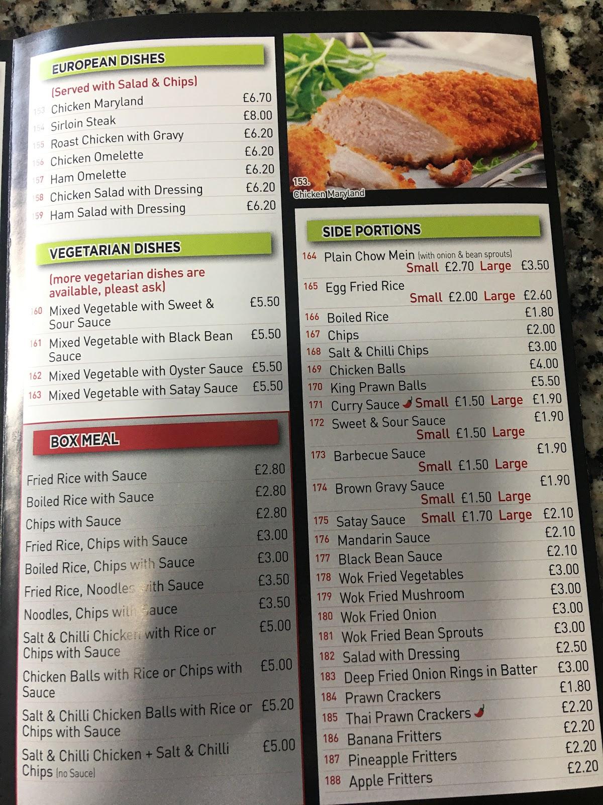 Menu at Zen Chinese Takeaway fast food, Glasgow, 618 Alexandra Parade