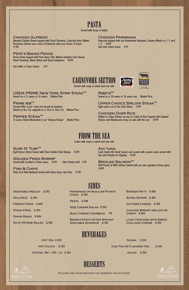 Menu at Bogey's Pub & Grille, Greeley