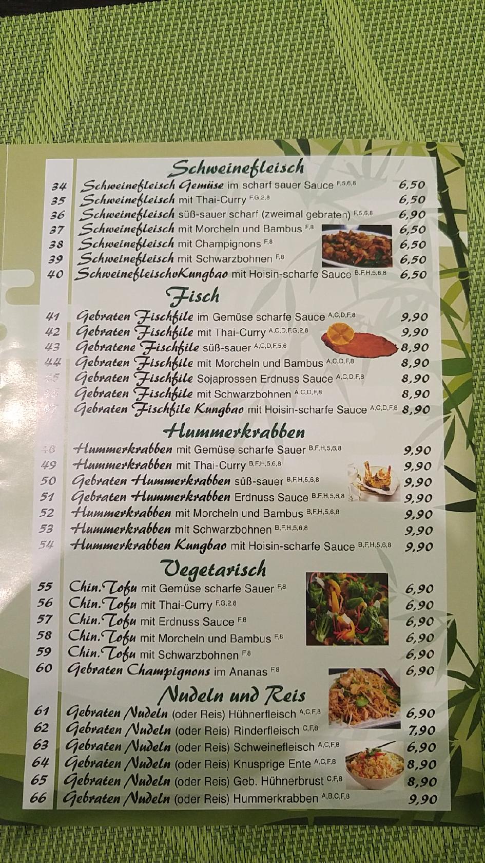 Speisekarte von Fu Da China Küche restaurant, Köln, Olpener Str. 839