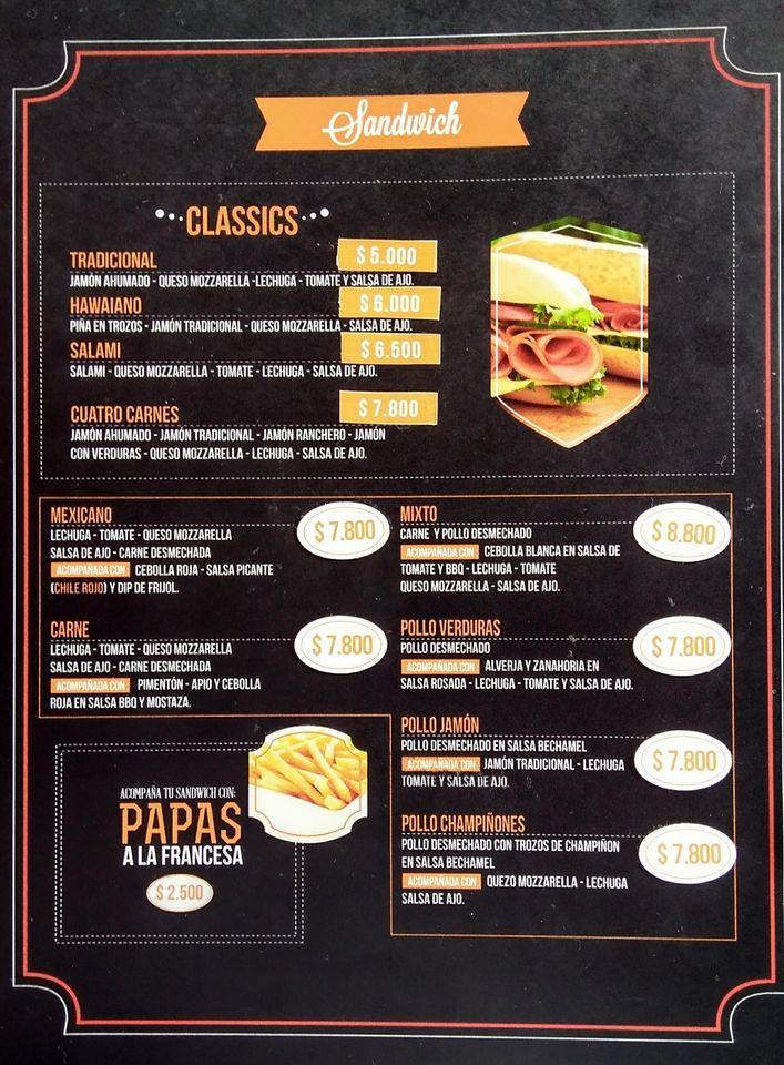 Menu at INIZIO cuban sandwich restaurant, Medellín, carrera 68 numero95-78