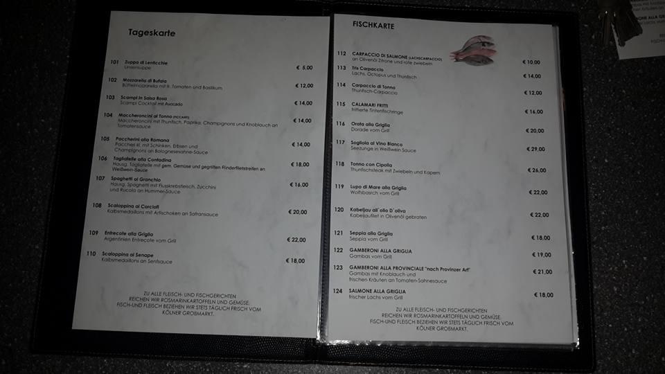 Speisekarte von La Trattoria da Pippo am Schlenderhan restaurant, Bergheim