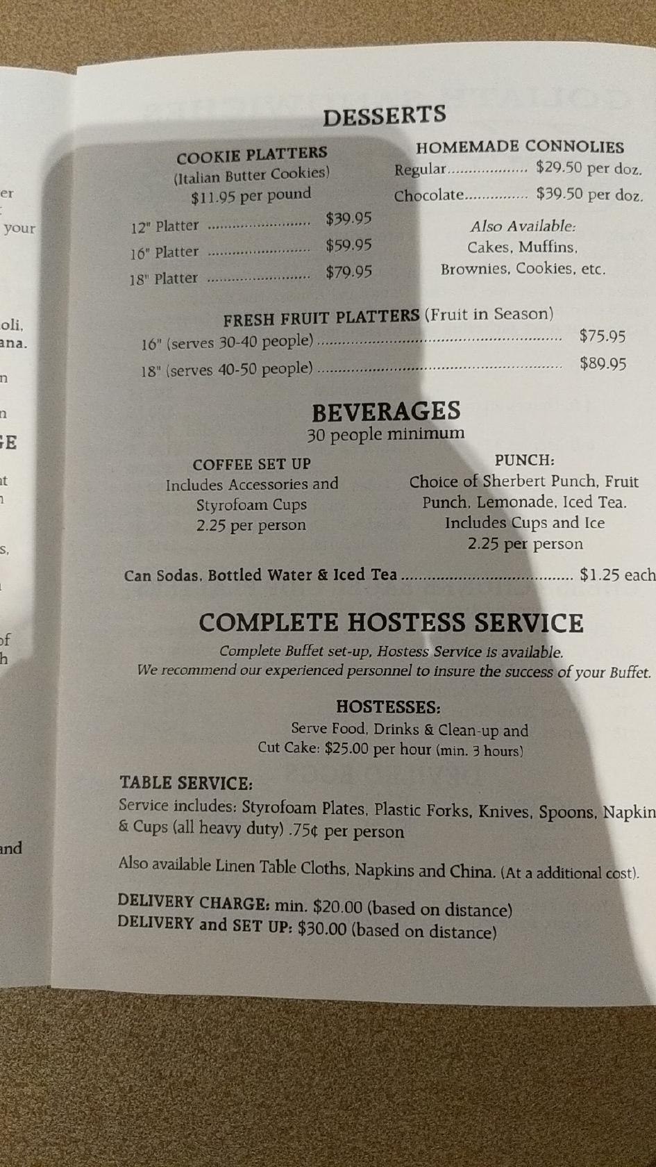 Menu at Old World Delicatessens pizzeria, Covina, 126 Shoppers Ln