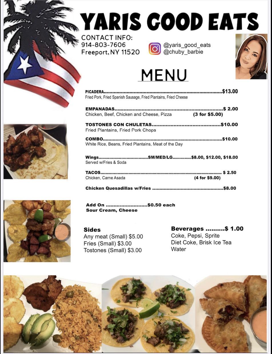 Menu at Yaris Good Eats restaurant, Freeport