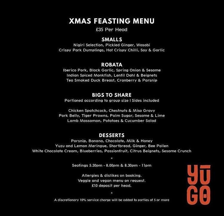 Menu at Yügo pub & bar, Belfast