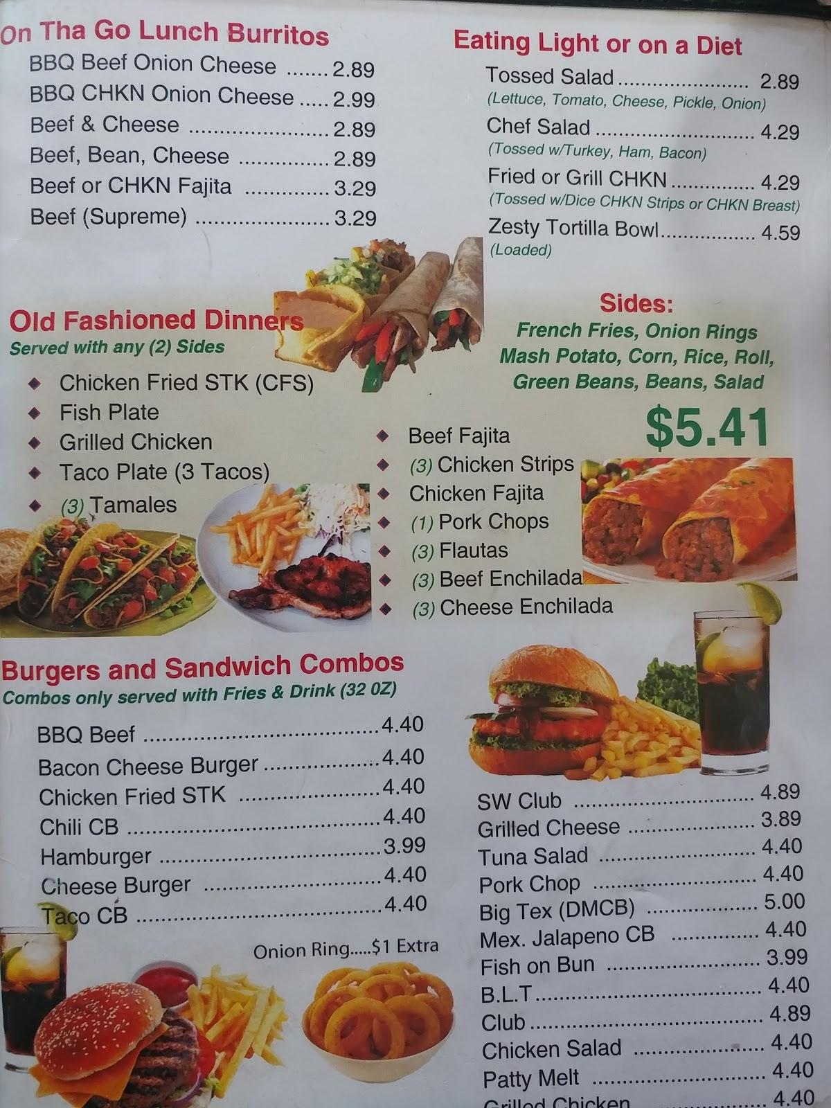Menu at Daybreak Cafe & Grill, Fort Worth