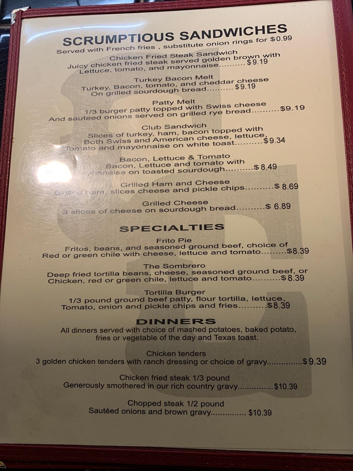 Menu at Double C Diner pub & bar, Moriarty, 612 U.S. Rt. 66