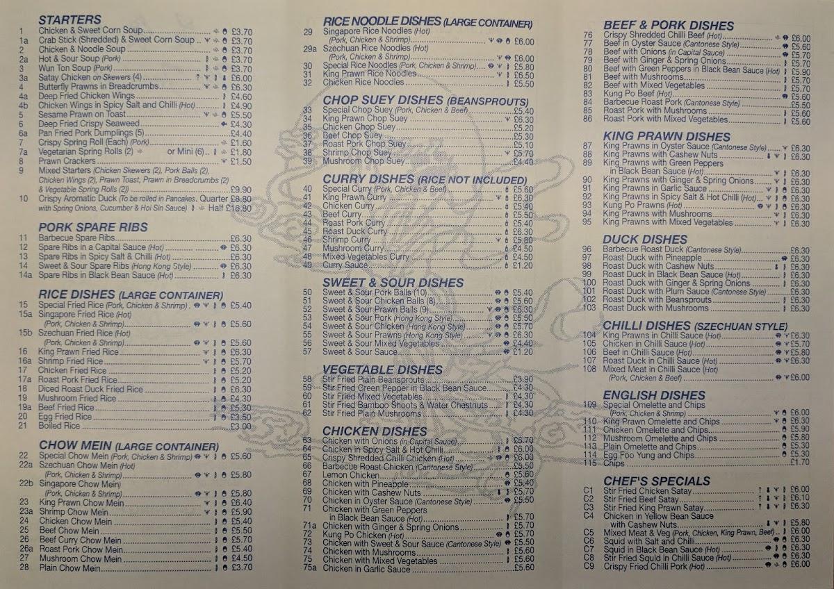 Menu at Food Angels Chinese Takeaway fast food, Carshalton, 360 ...