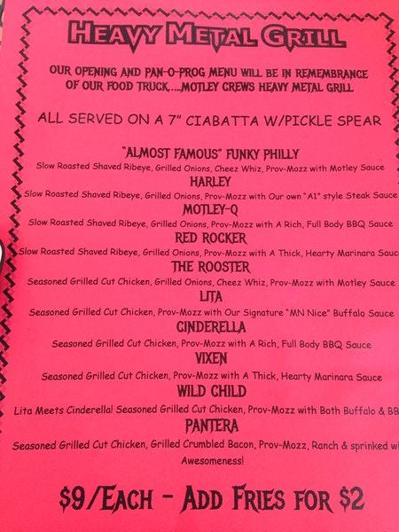 Menu at Heavy Metal Grill pub & bar, Lakeville, Holyoke Ave