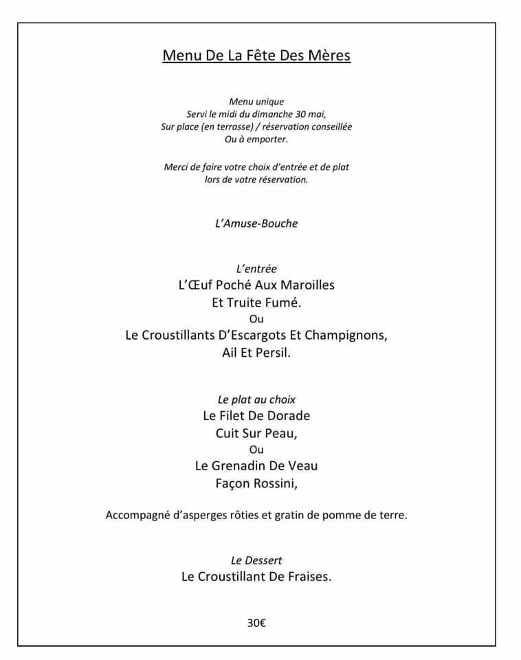 Menu au Restaurant Chez Nous, Reims