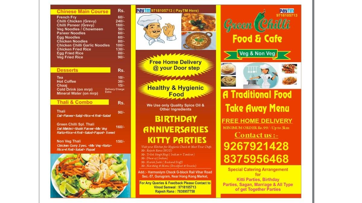Menu at Green Chilli Food And Cafe, Gurugram