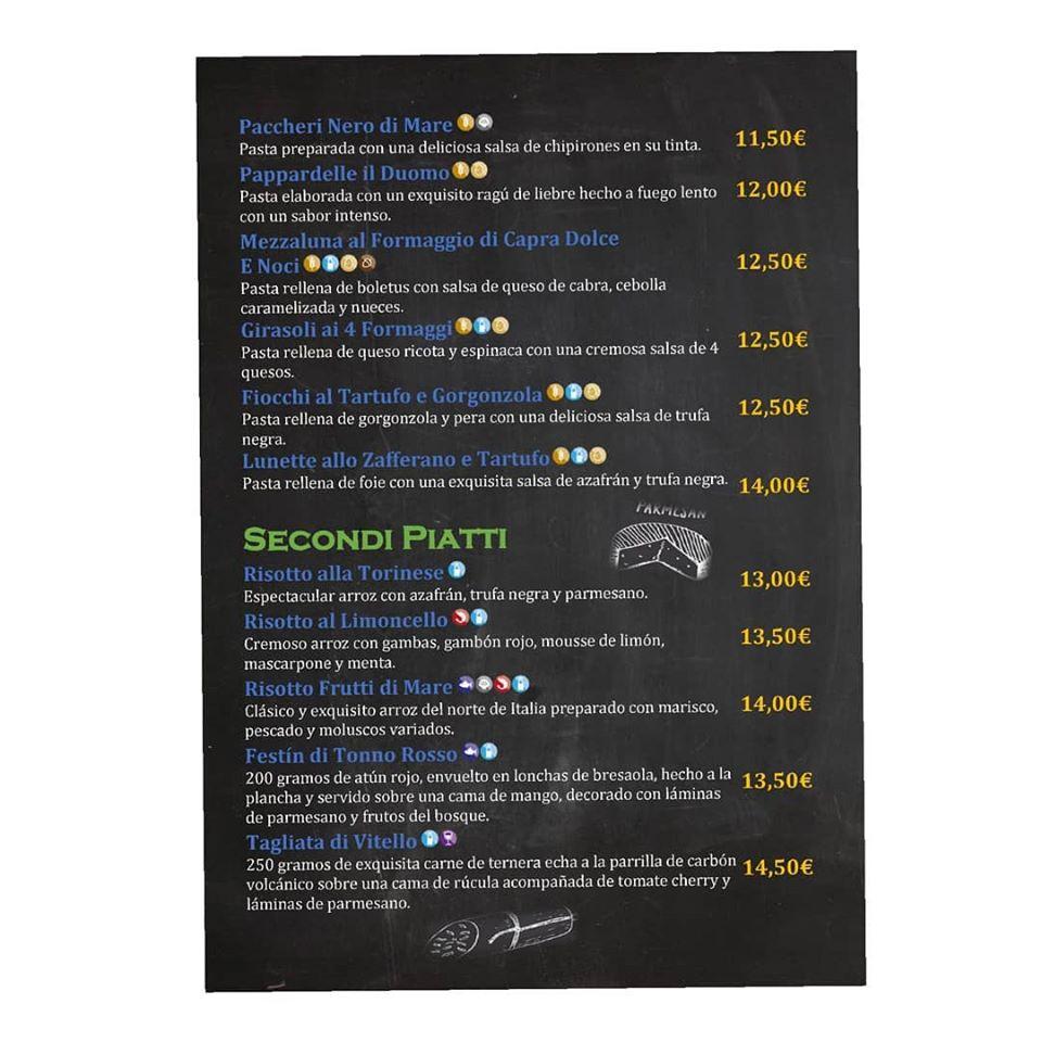 Menu at Ristorante Il Duomo di Firenze restaurant, Madrid, Avenida de ...
