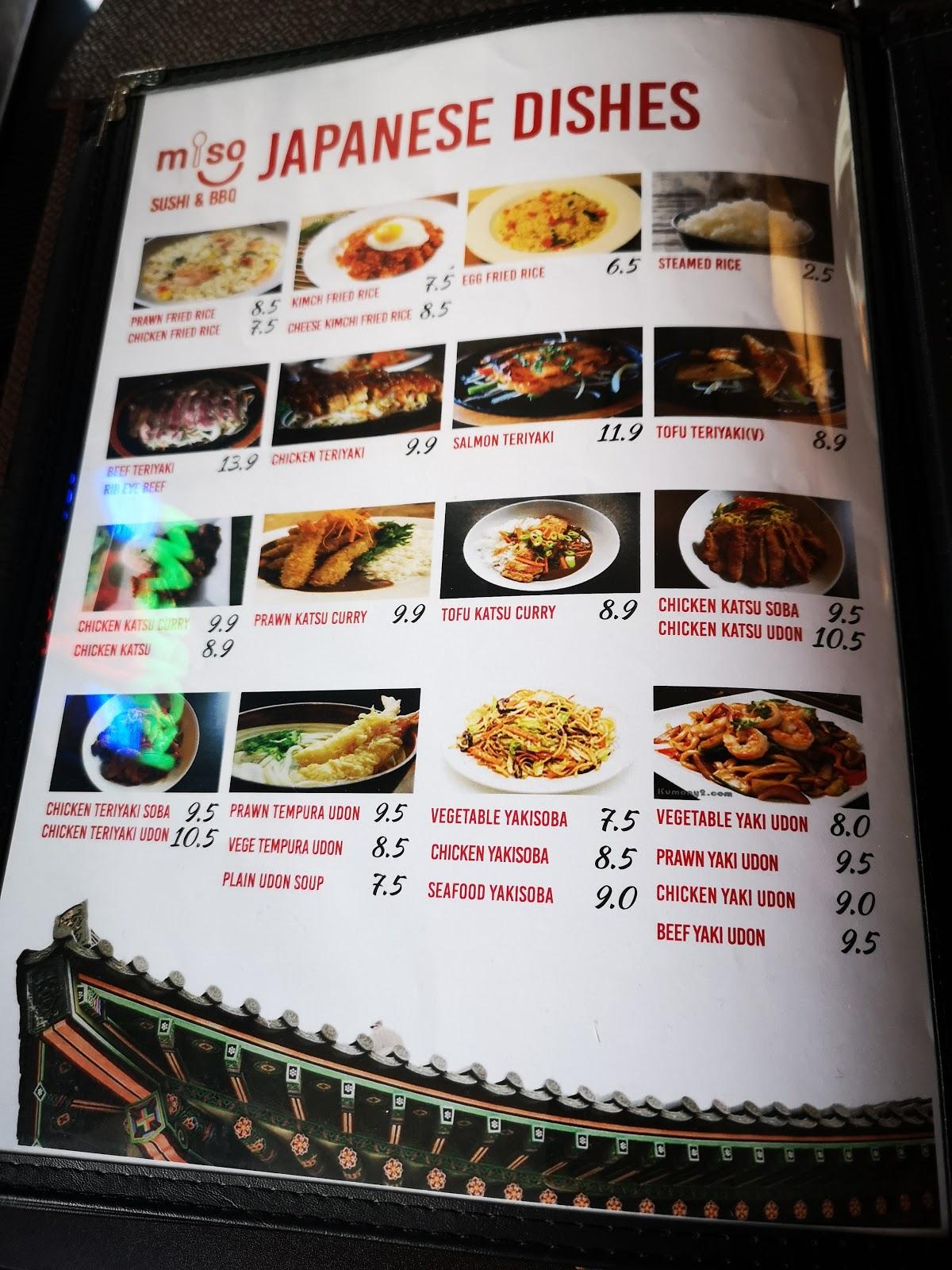 Menu at Miso Restaurant, Reigate