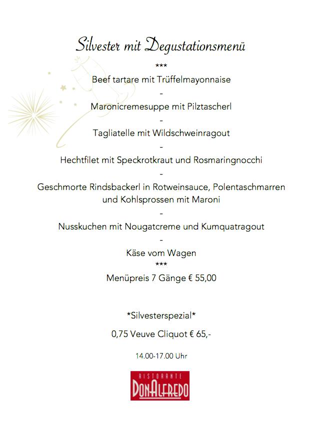 Speisekarte von Ristorante Don Alfredo pizza, Wien