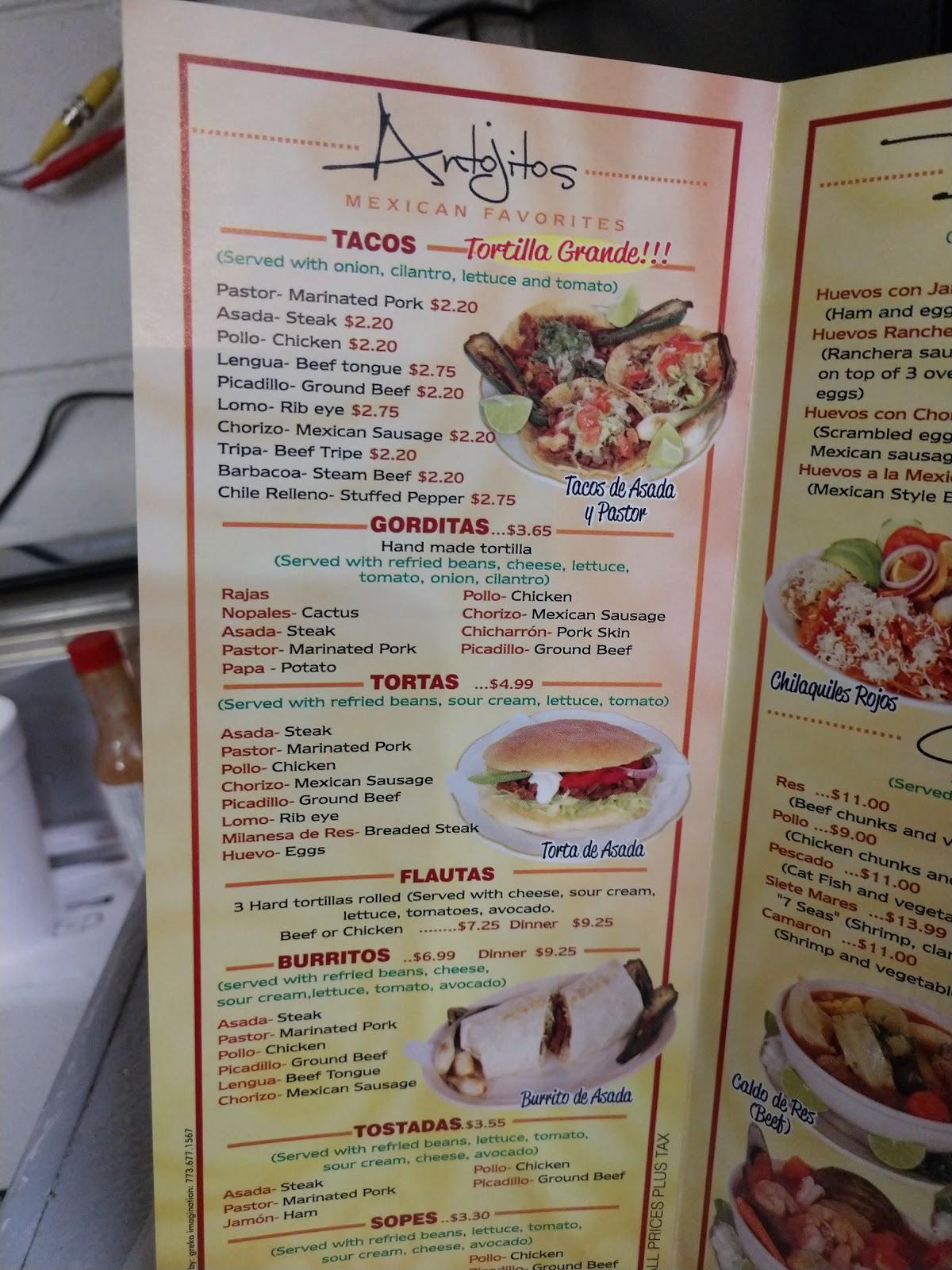 Menu at Taqueria Arceo restaurant, Aurora