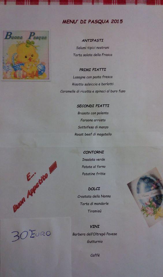 Menu at Trattoria della Frasca restaurant, Caselle Landi