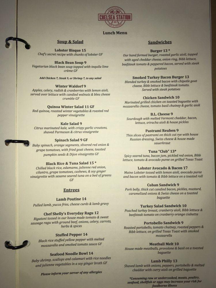 Menu at Chelsea Station Restaurant Bar & Lounge, Chelsea