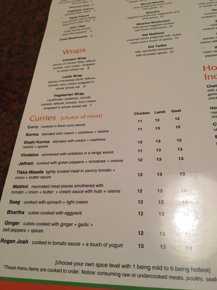 Menu at Elephant Walk Indian Bar and Grill, Cincinnati