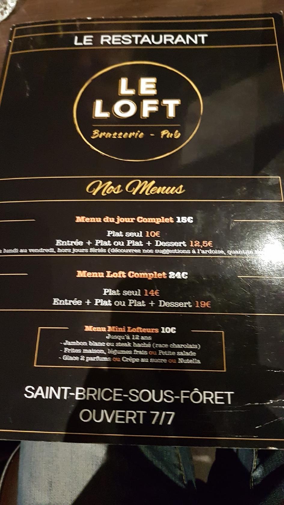 Menu au Le Loft restaurant, Saint-Brice-sous-Forêt
