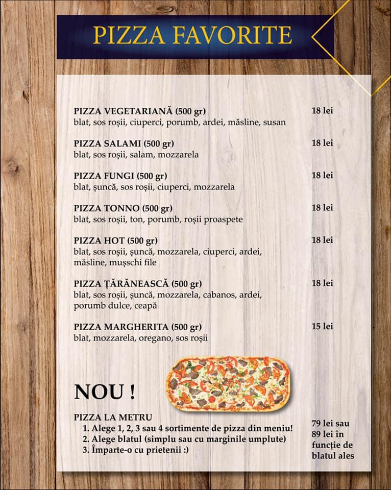 Menu at Pizzeria Paparazzi, Beclean