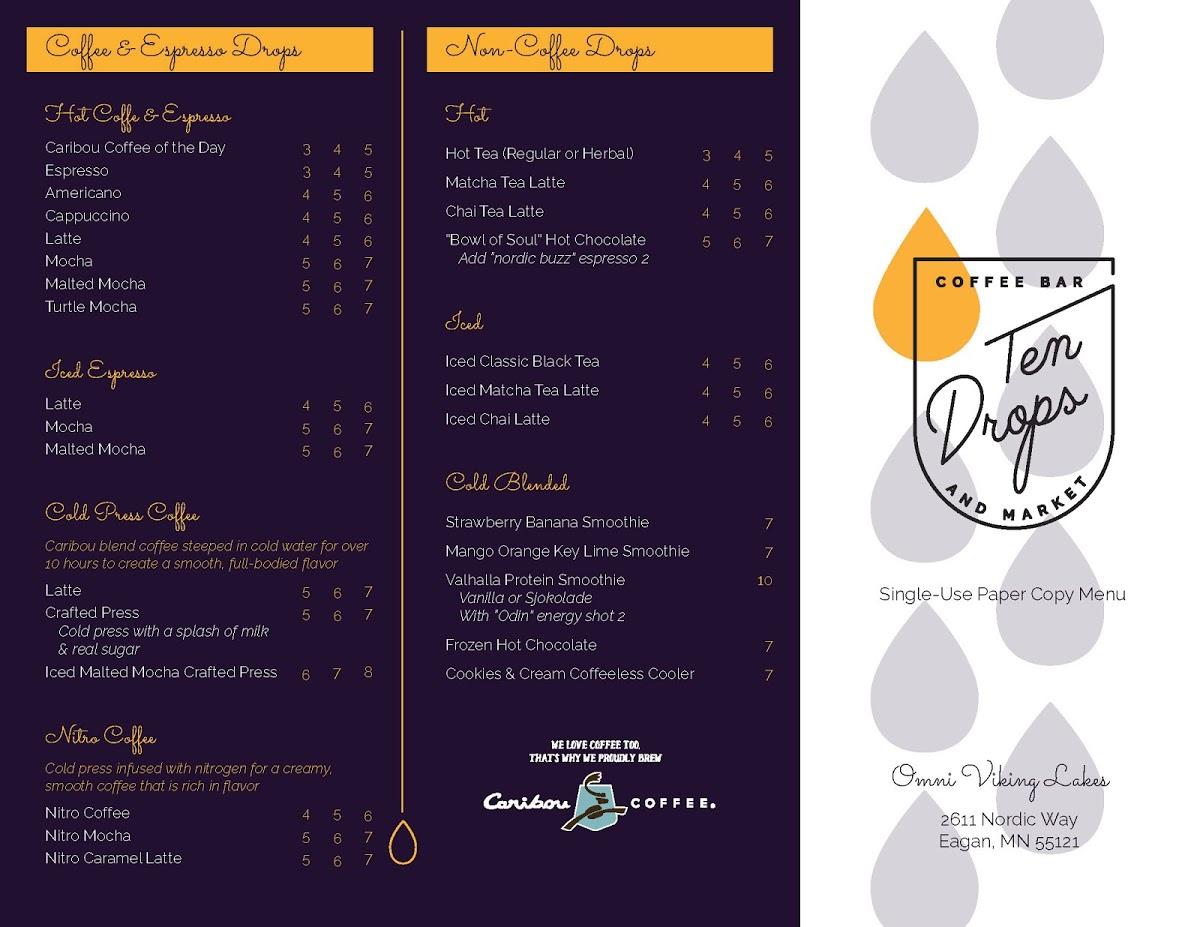 Menu at Ten Drops, Mendota Heights