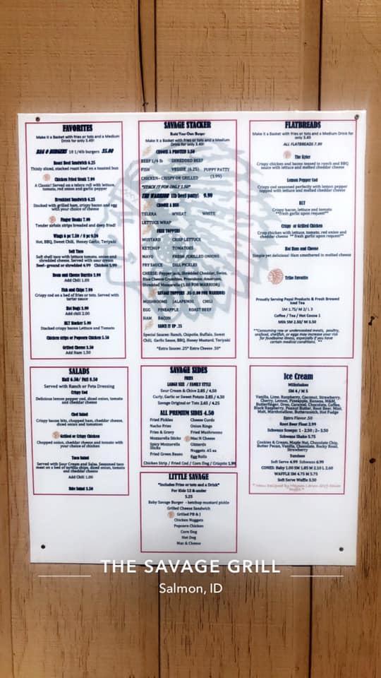 Menu at The Savage Grill restaurant, Salmon
