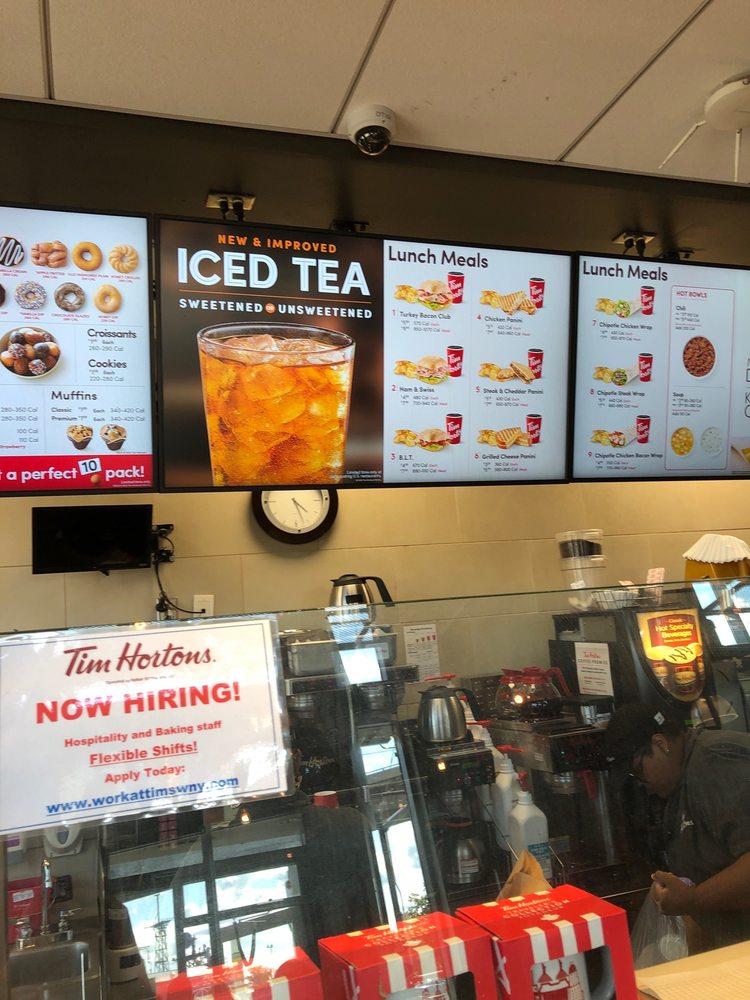 Menu at Tim Hortons cafe, Buffalo, 1 Scott St