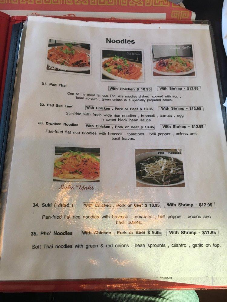 Menu at Bangkok Thai Cuisine restaurant, Kingman, 208 W Andy Devine Ave