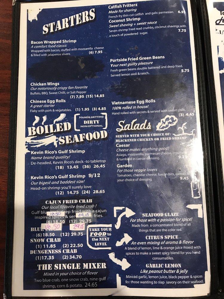 Menu at KEVIN RICO x (Seafood & Oyster Bar), Port Arthur